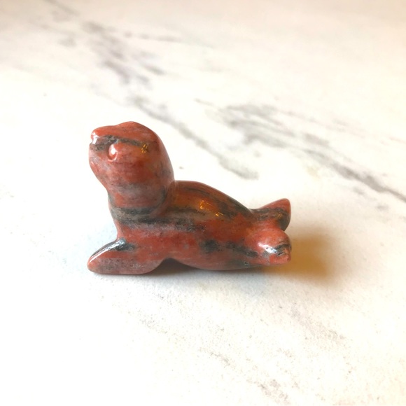 Accents | Sesame Red Stone Sea Lion Figurine | Poshmark